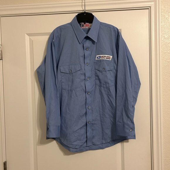 Shirts | Vintage Usps Work Uniform Long Sleeve Shirt Union Made Sz 16 ...